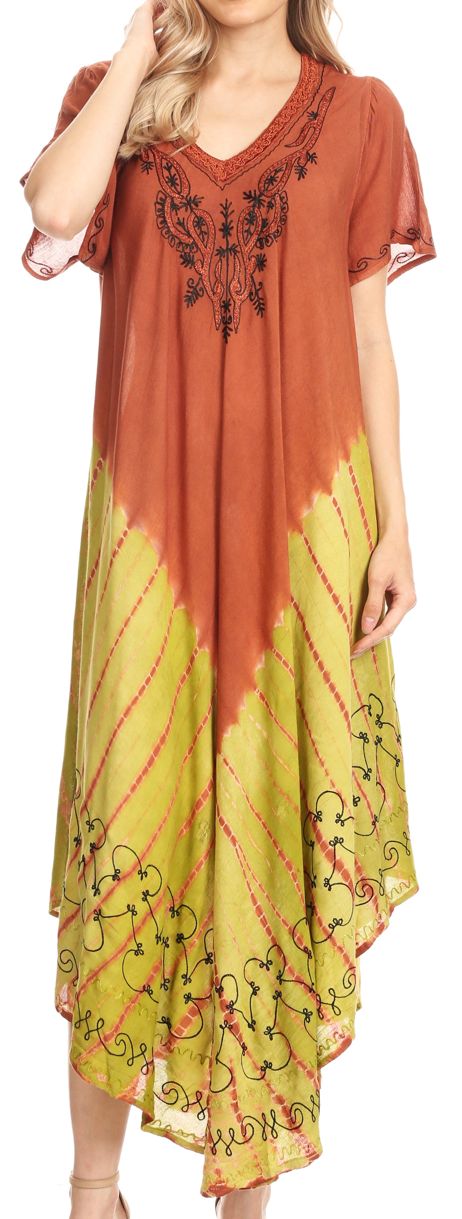 Sakkas Viveka Embroidered Caftan Dress