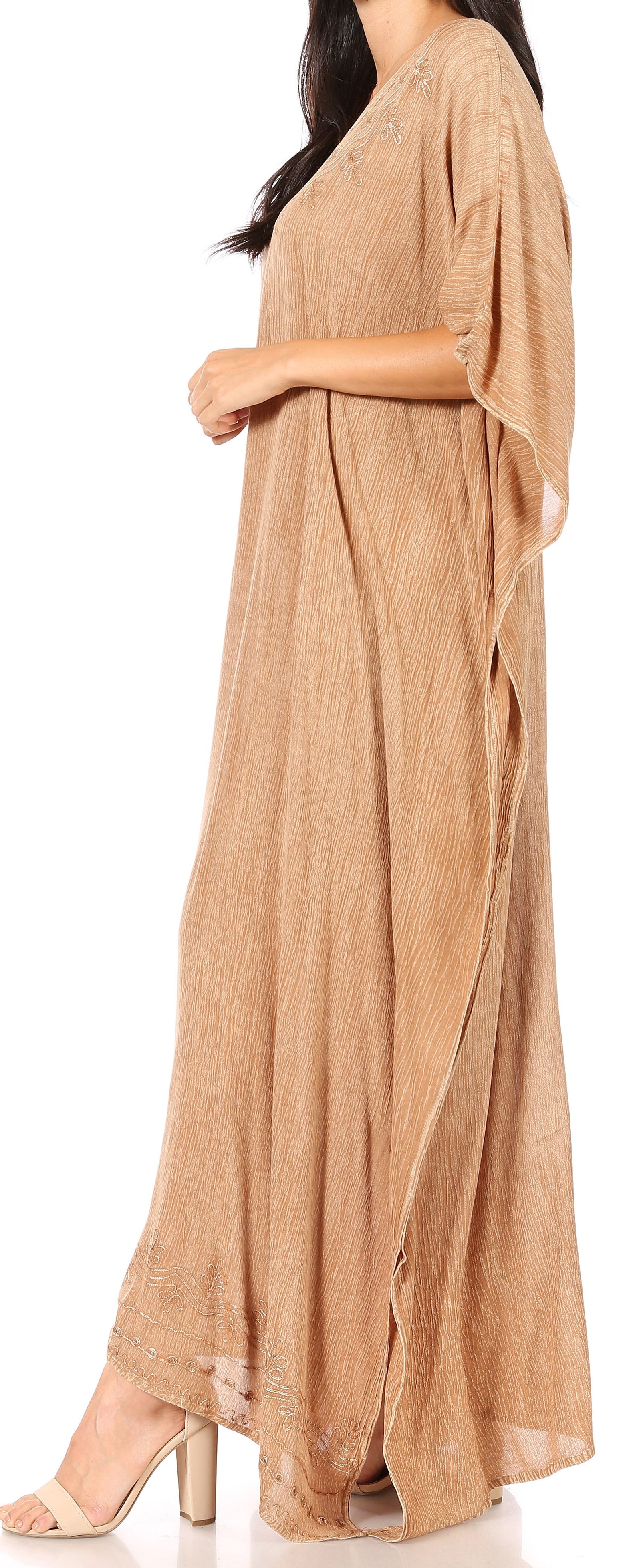 Sakkas Favi Womens Casual Long Maxi Dress Caftan Cover Up Loungewear i