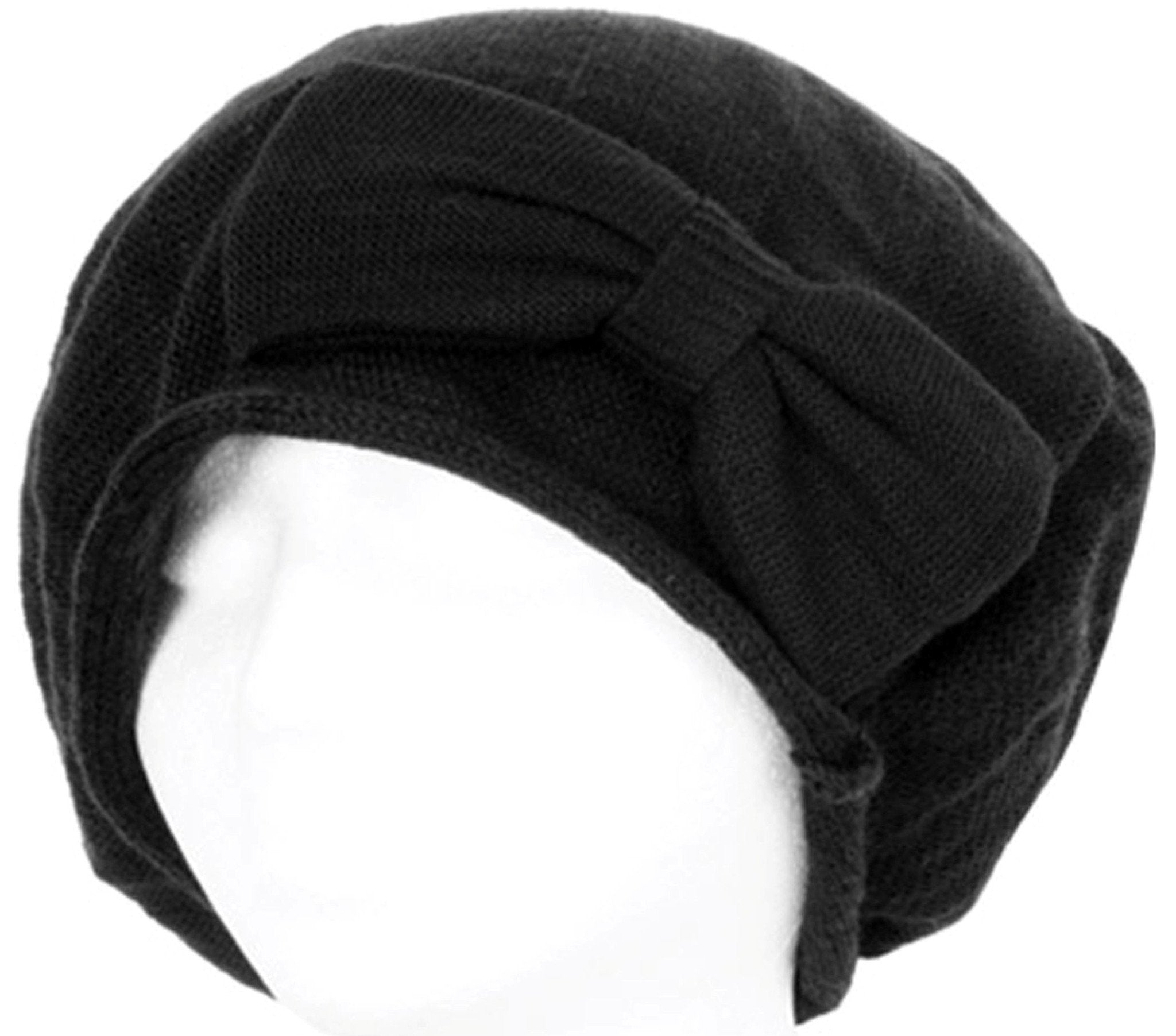Bow Accented Light Knit Fashion Beret / Slouch Hat (Choose from 4 Colo